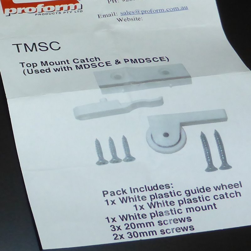 1* Top Mount Support Catch Wheel & Screws - Proform Products